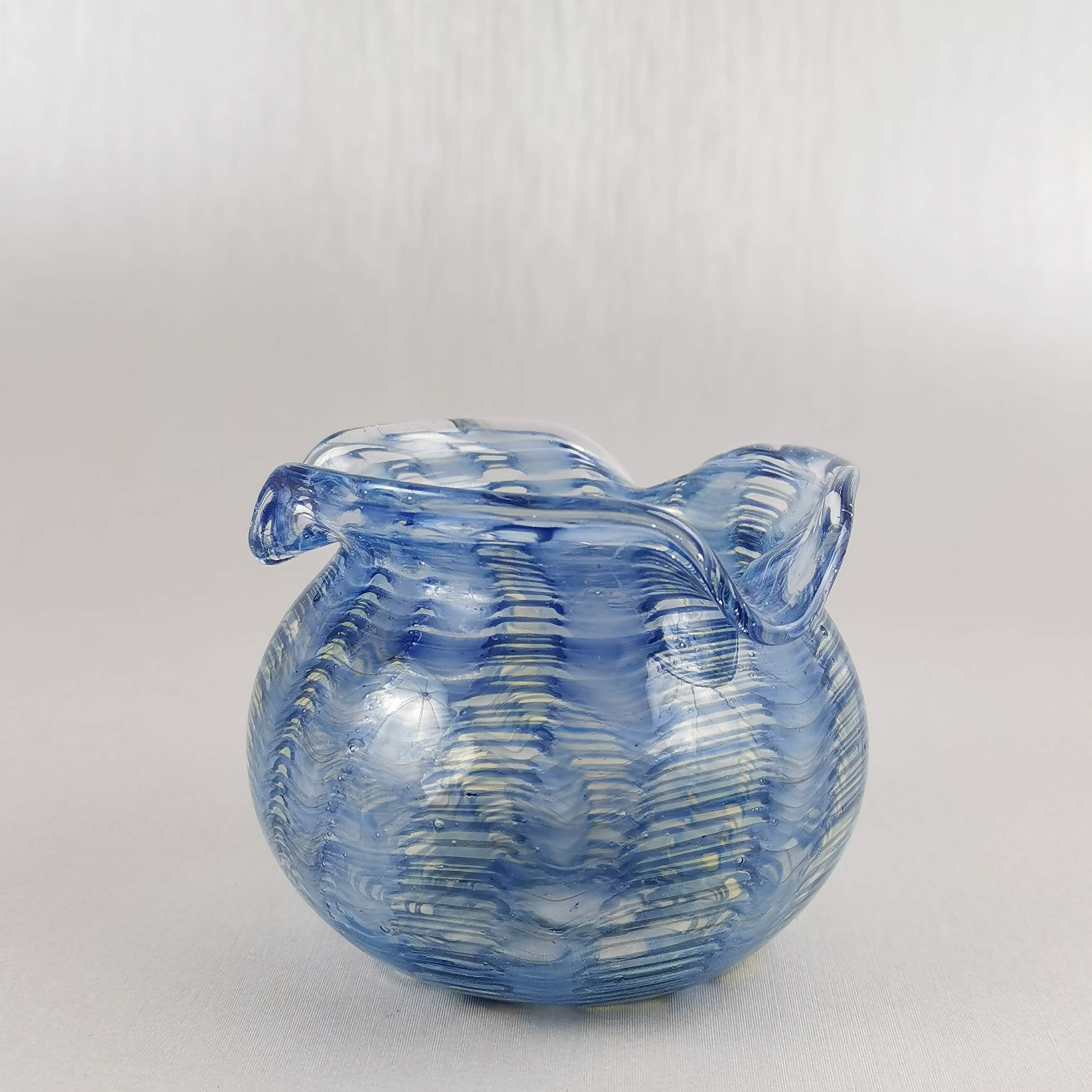 Art Glass Bowl /Vase Blue wave Erica – Rustic Horse Glass Studio ...